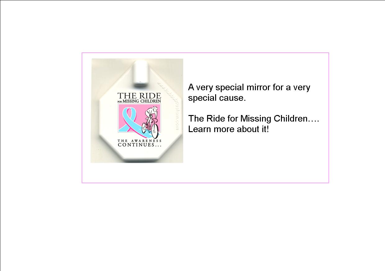 The Ride for Missing Children Helmet Mirror - HubBub Custom Online
